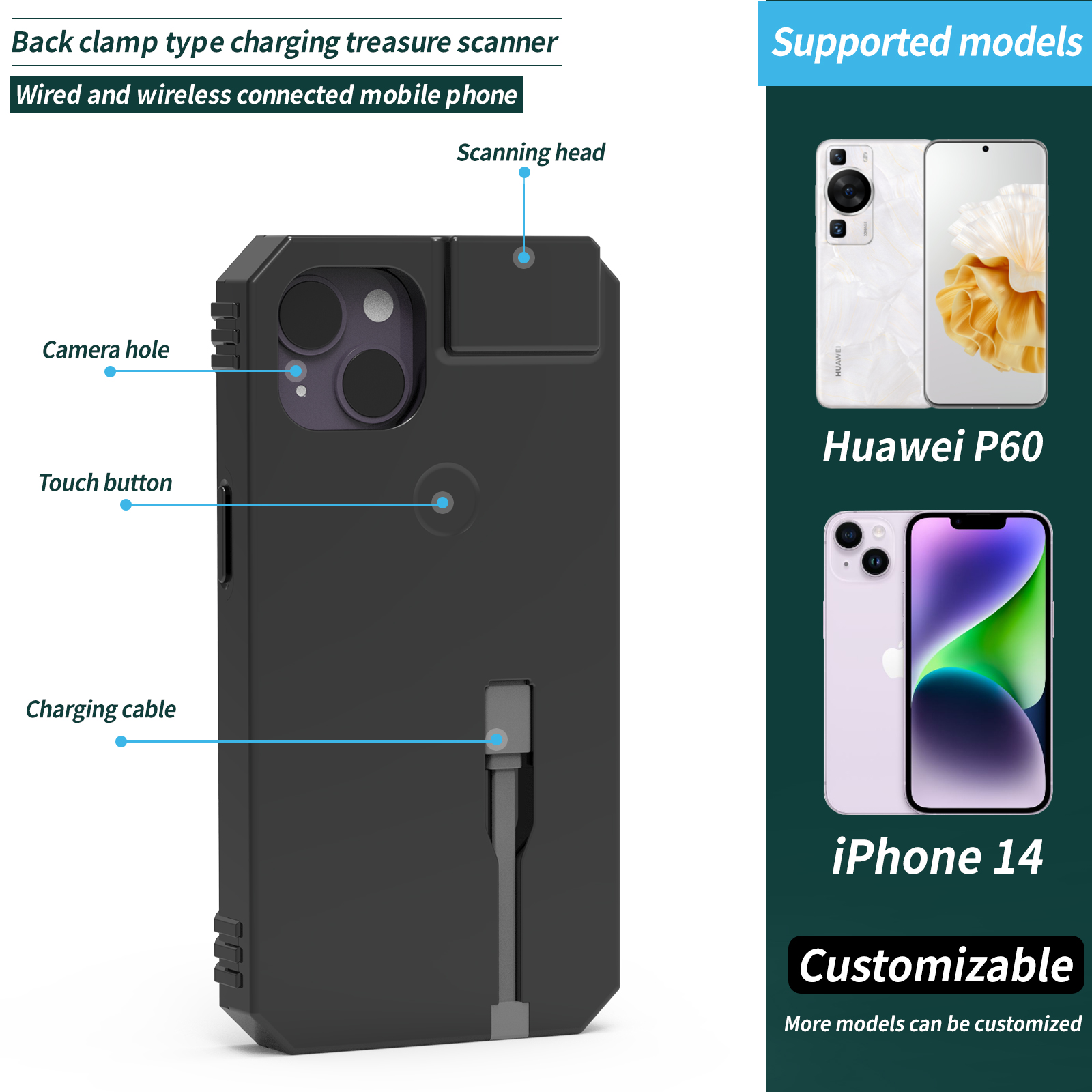 R78 iPhone Silicone Case Bluetooth Barcode Scanner - symcode111